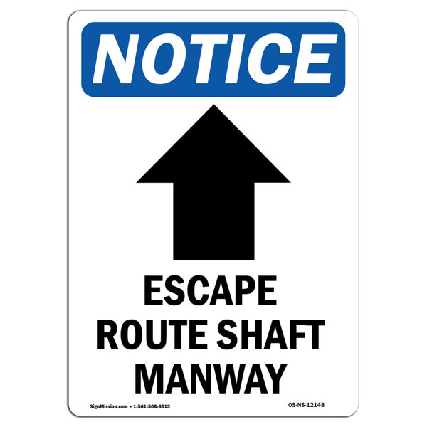 SignMission Escape Route Shaft Sign | Wayfair