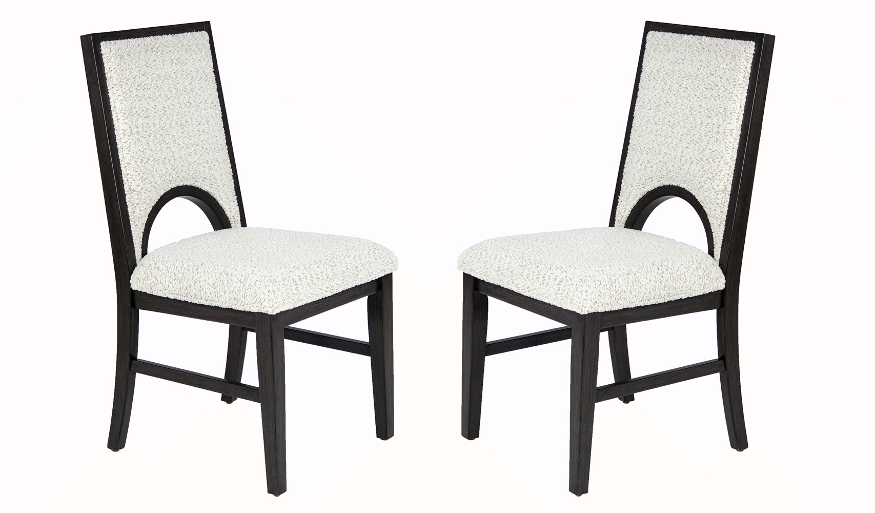 Wildon Home® White Fabric Soft Cozy Texture 2Pc Dining Chairs ...