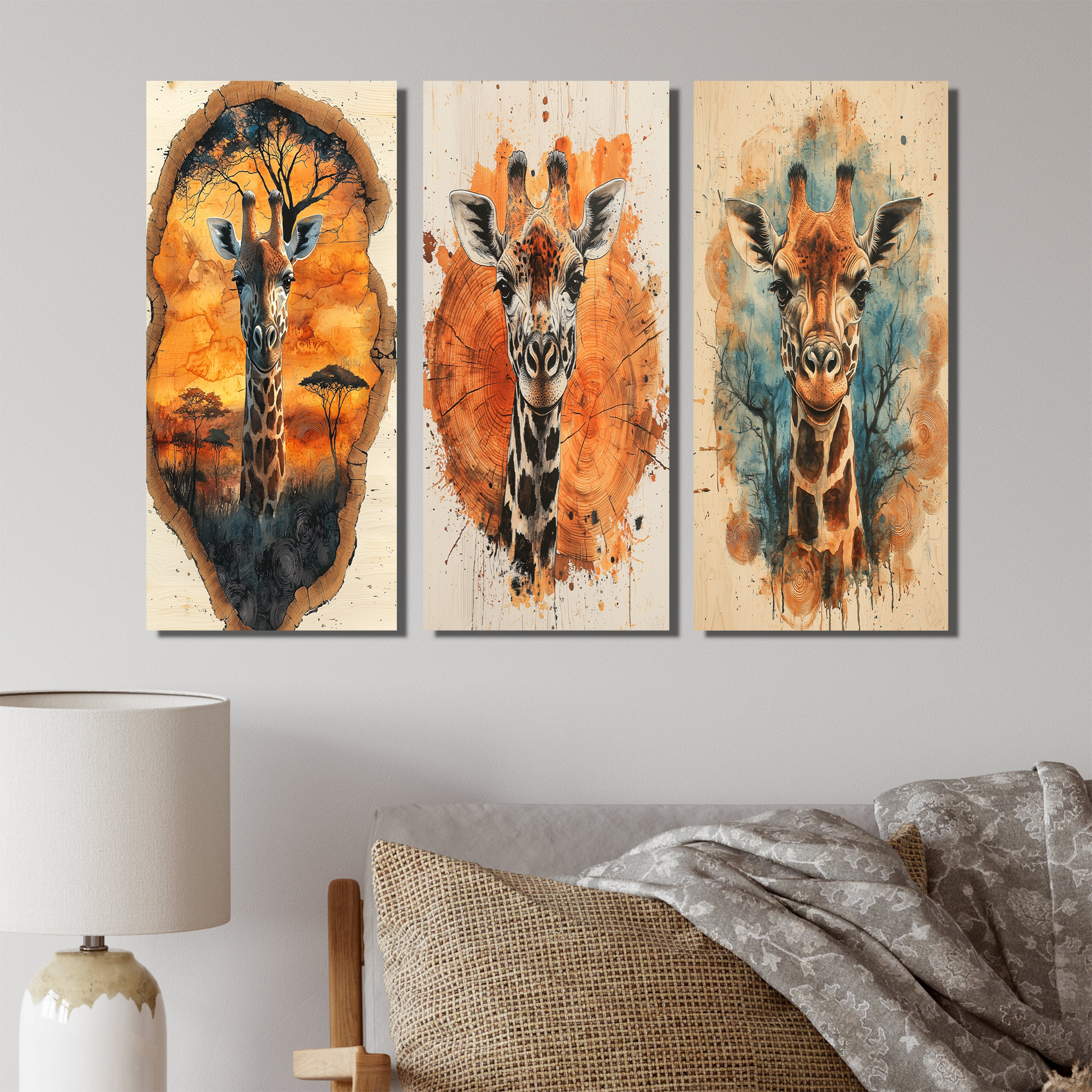 Millwood Pines Silent Watcher Girafe Portrait In African Landscape I ...