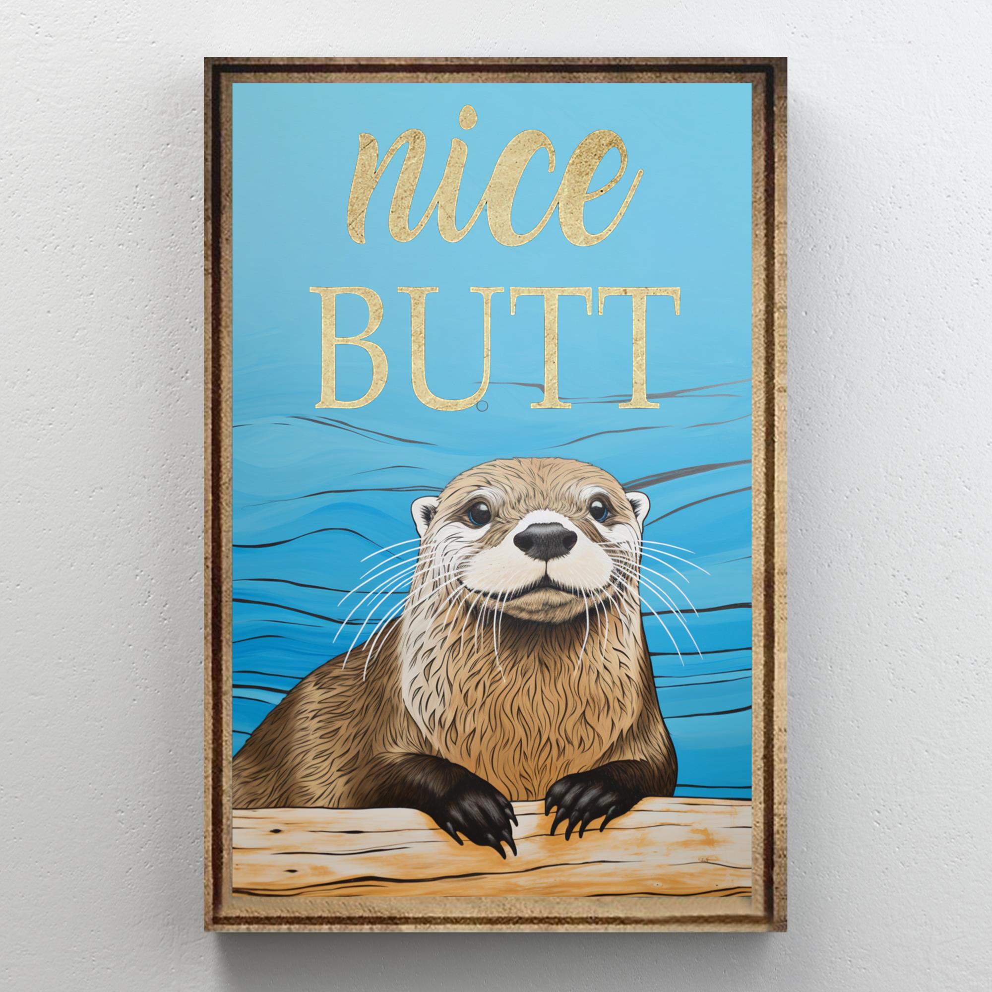 Trinx Otter Nice Butt - 1 Piece Rectangle Graphic Art Print On Wrapped ...