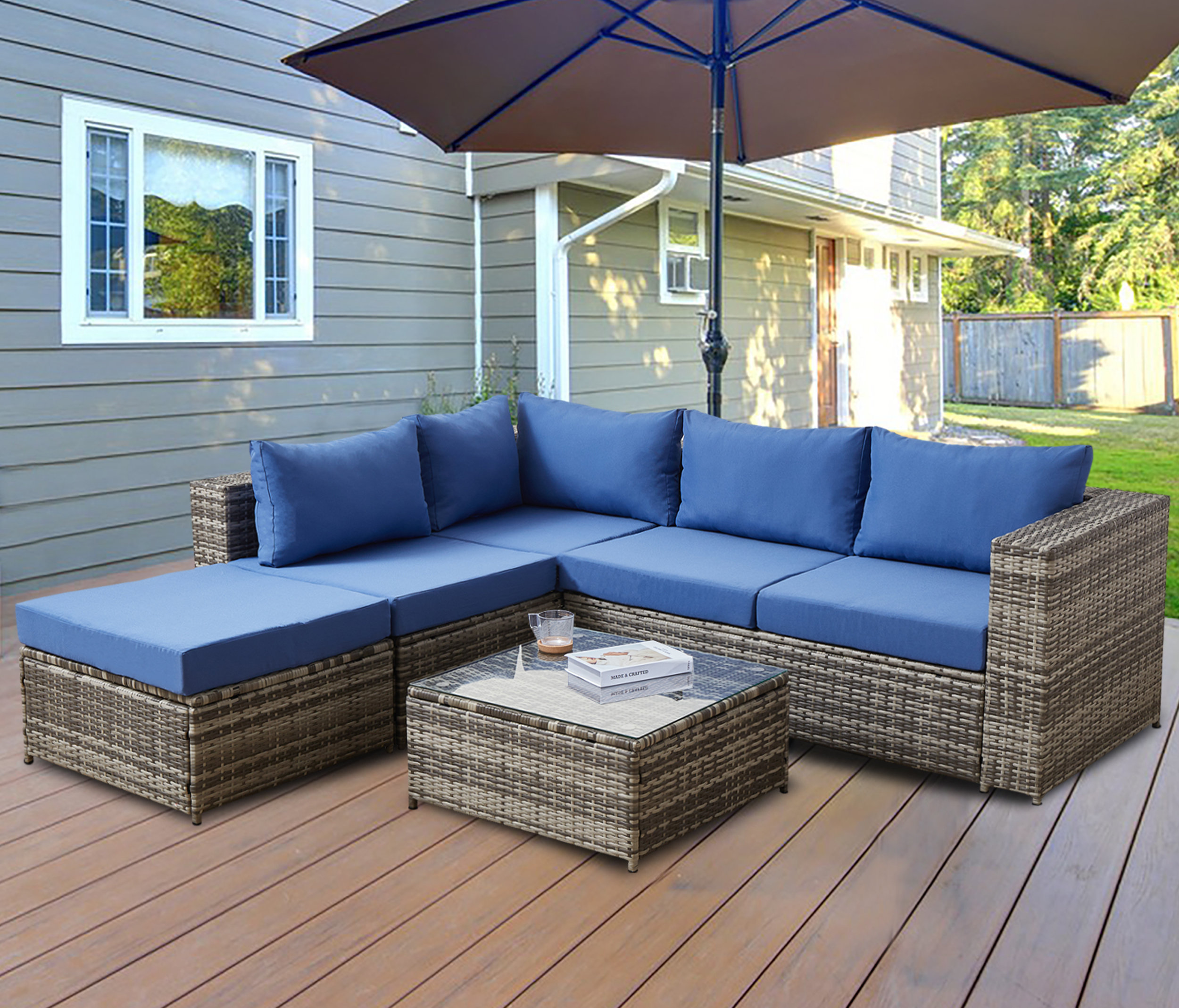 Ebern Designs Salkeld Sectional Seating Group with Cushions & Reviews ...