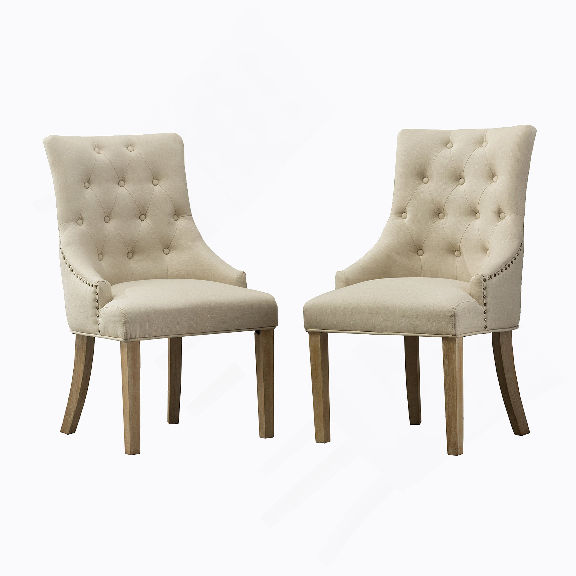 Red Barrel Studio® Charcoal Button Tufted Solid Wood Wingback Hostess ...