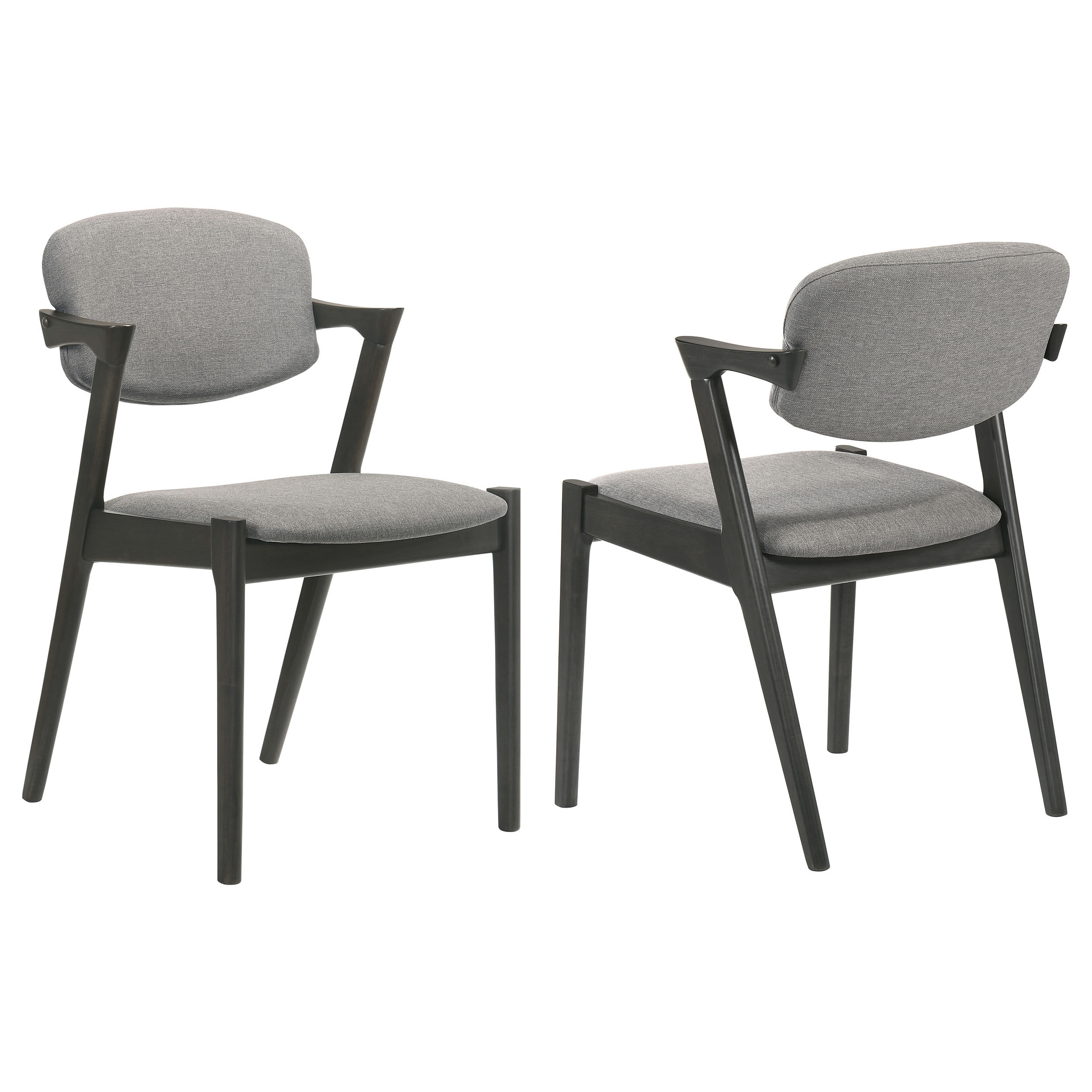 Winston Porter Stevie Padded Wood Dining Arm Chair Black (Set of 2 ...