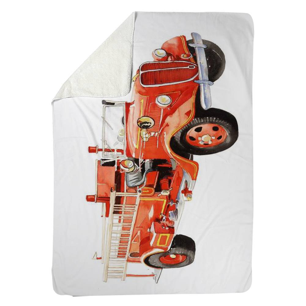 Begin Edition International Inc. Vintage Fire Truck Blanket | Wayfair