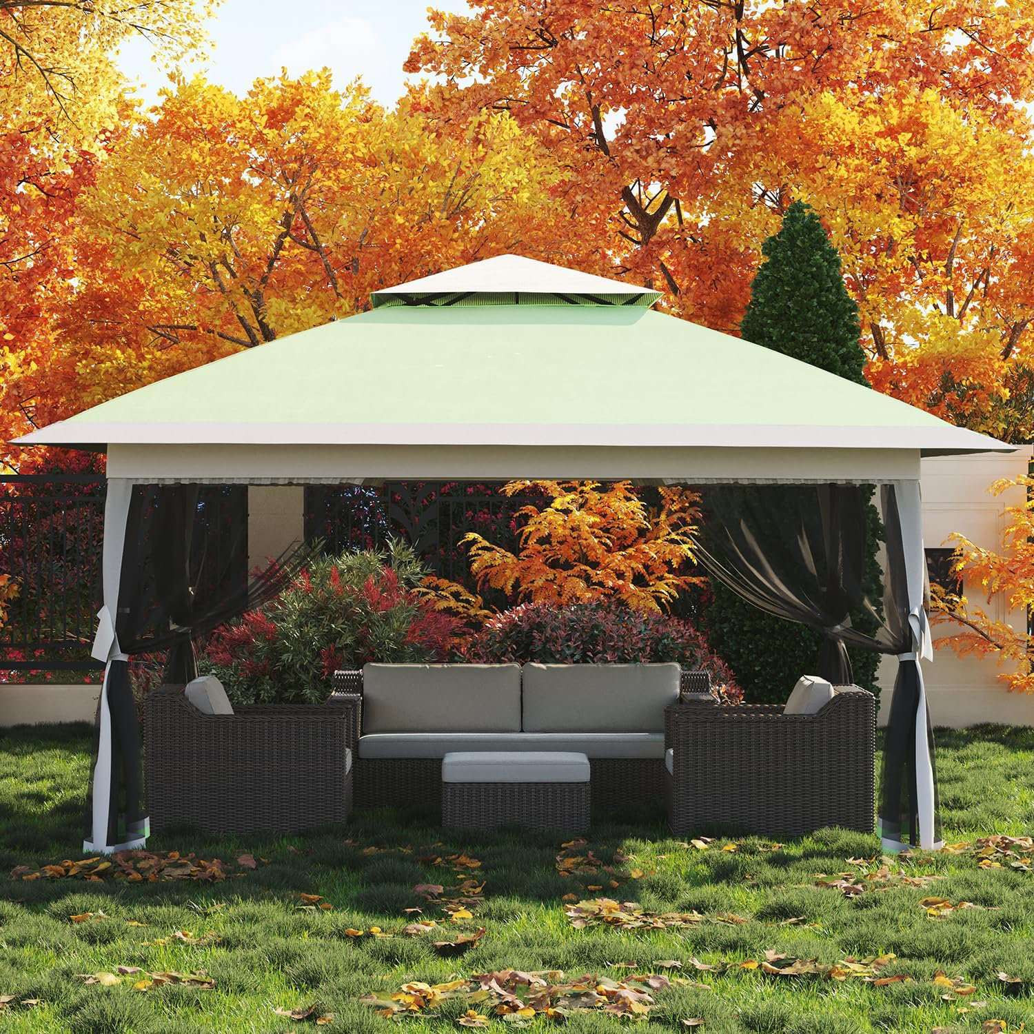 gaomon 12x12 Canopy Tent, Pop Up Gazebo with Mosquito Netting, Outdoor ...