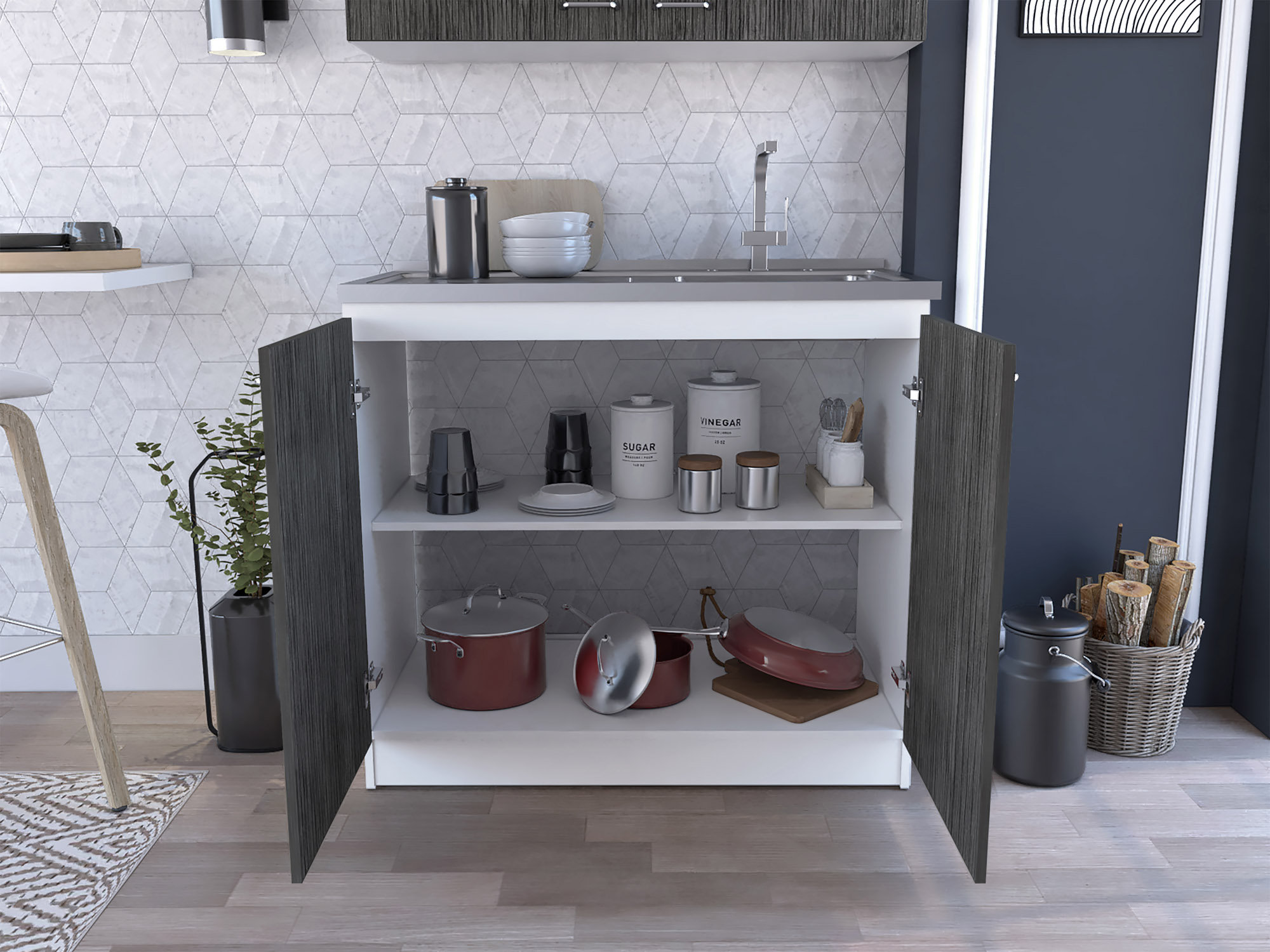 HomeViewto Brookeline Rectangle 2-Door Utility Sink And Cabinet ...