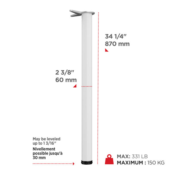Richelieu Adjustable Table Leg & Reviews | Wayfair