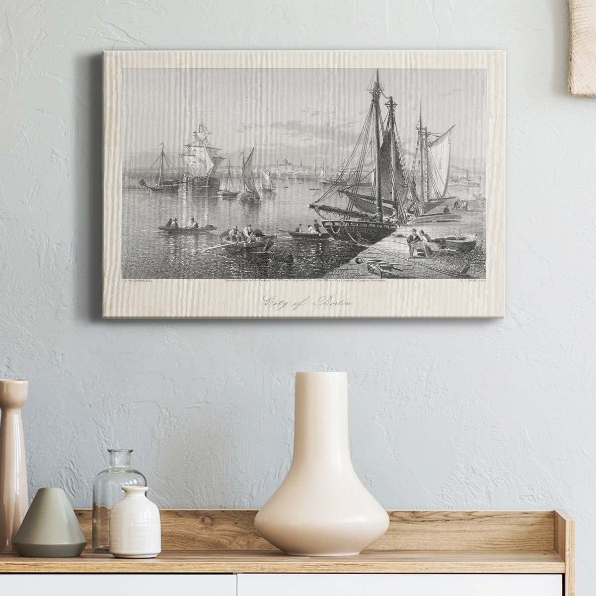Breakwater Bay City Of Boston - Wrapped Canvas Print | Wayfair