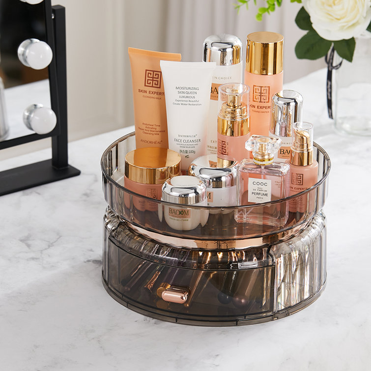 17 Stories Gray Desktop 360 Degree Rotatable Storage Box Stand ...