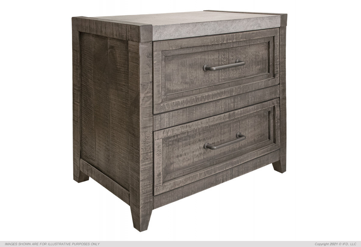 Loon Peak® Kamaya 2 - Drawer Solid Wood Nightstand in Gray | Wayfair