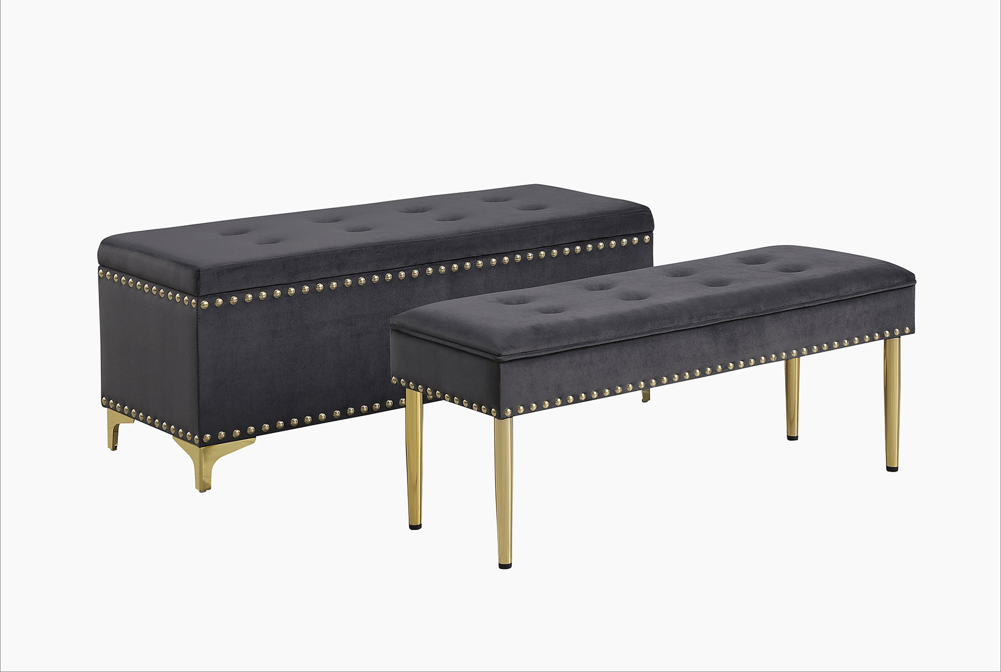 Everly Quinn Large Storage Benches Set, 2 in 1 Combination Benches for ...