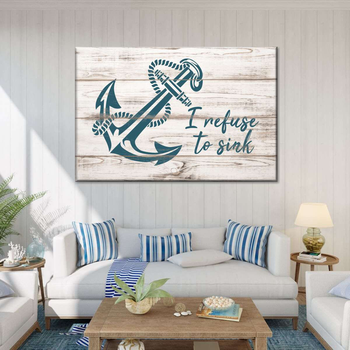 Breakwater Bay I Refuse To Sink Quote Canvas Print | Wayfair