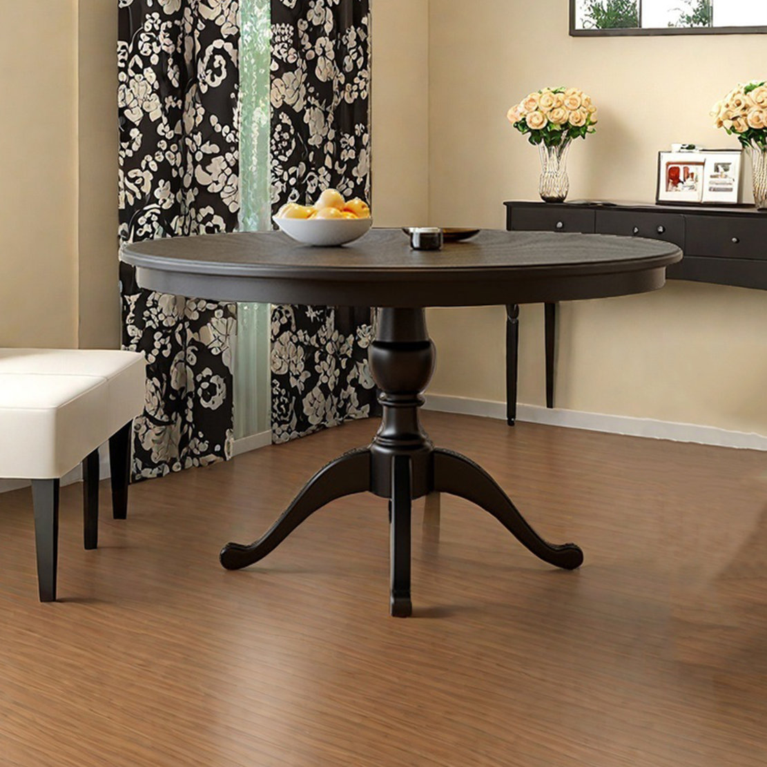 Beicang Home Round Ash Wood Grain Solid Wood Dining Table | Wayfair