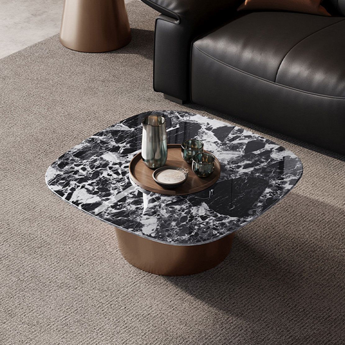 AWORET Light luxury square marble coffee table | Wayfair