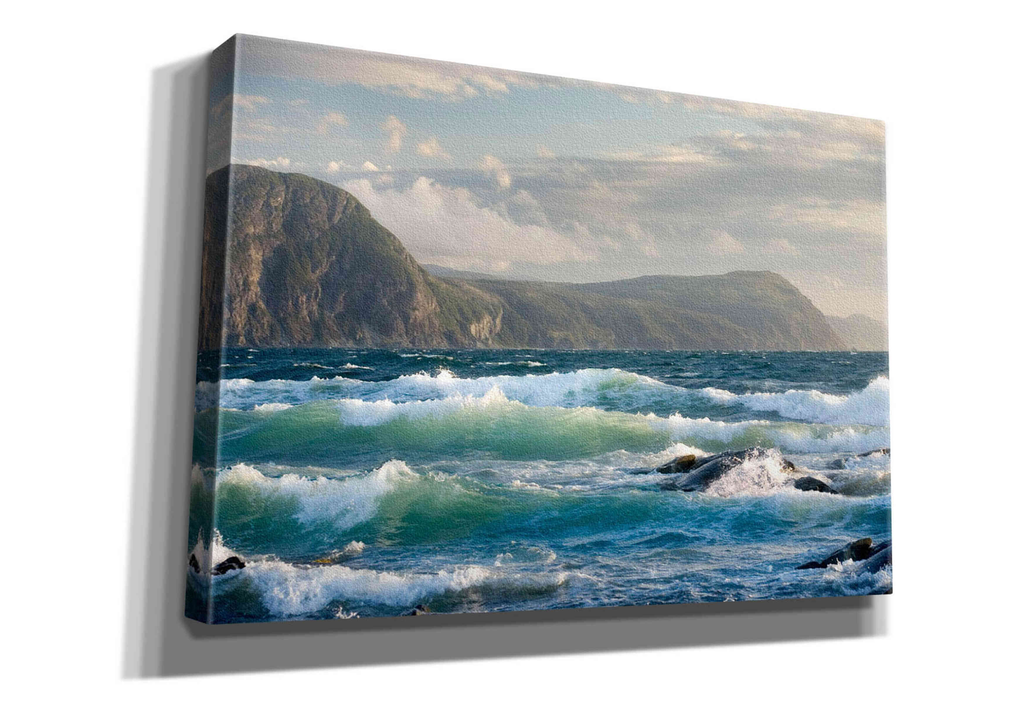 Dovecove Newfoundland Sunset Surf - Wrapped Canvas Photograph | Wayfair