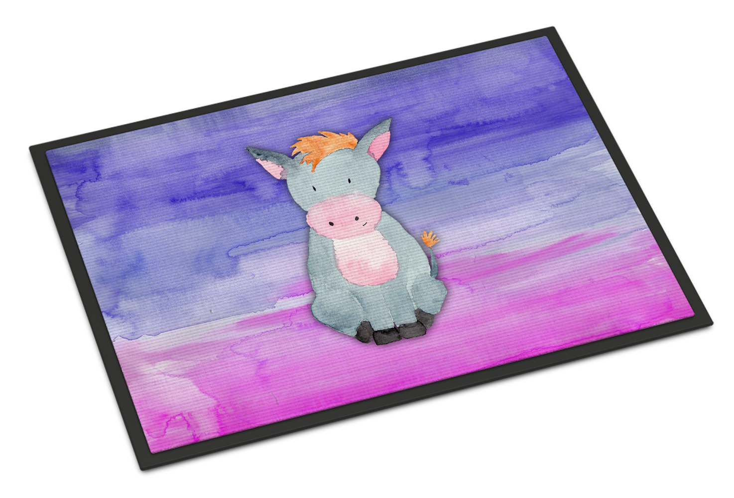 Zoomie Kids Kason Donkey Watercolor Non-Slip Outdoor Door Mat | Wayfair
