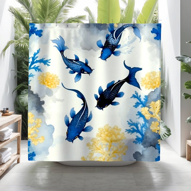 ULLI HOME Fala Koi Fish Shower Curtain - Wayfair Canada