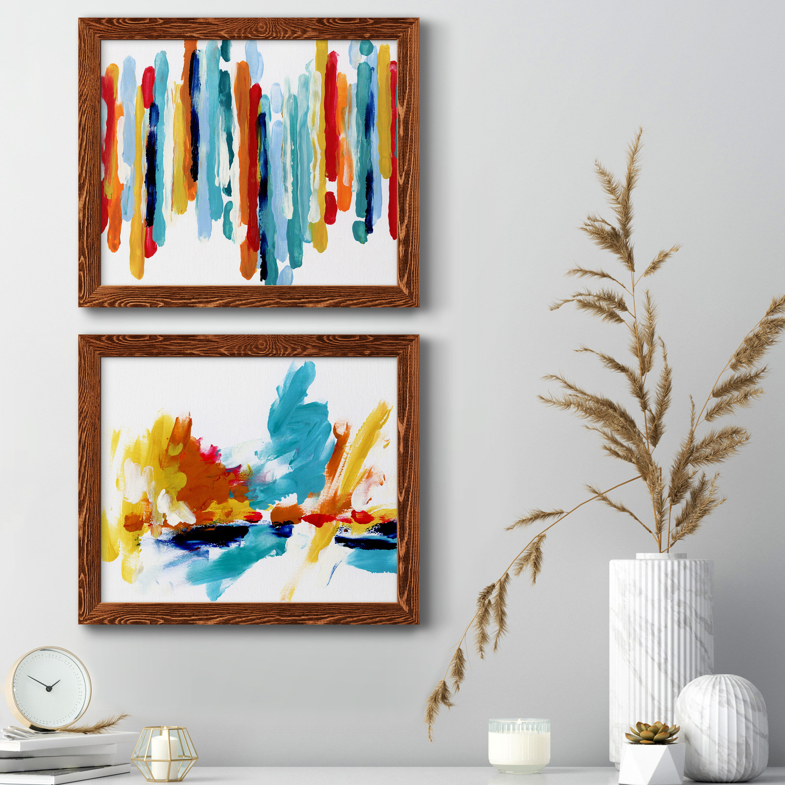 Ivy Bronx Captive Color I - 2 Piece Picture Frame Painting Set on ...