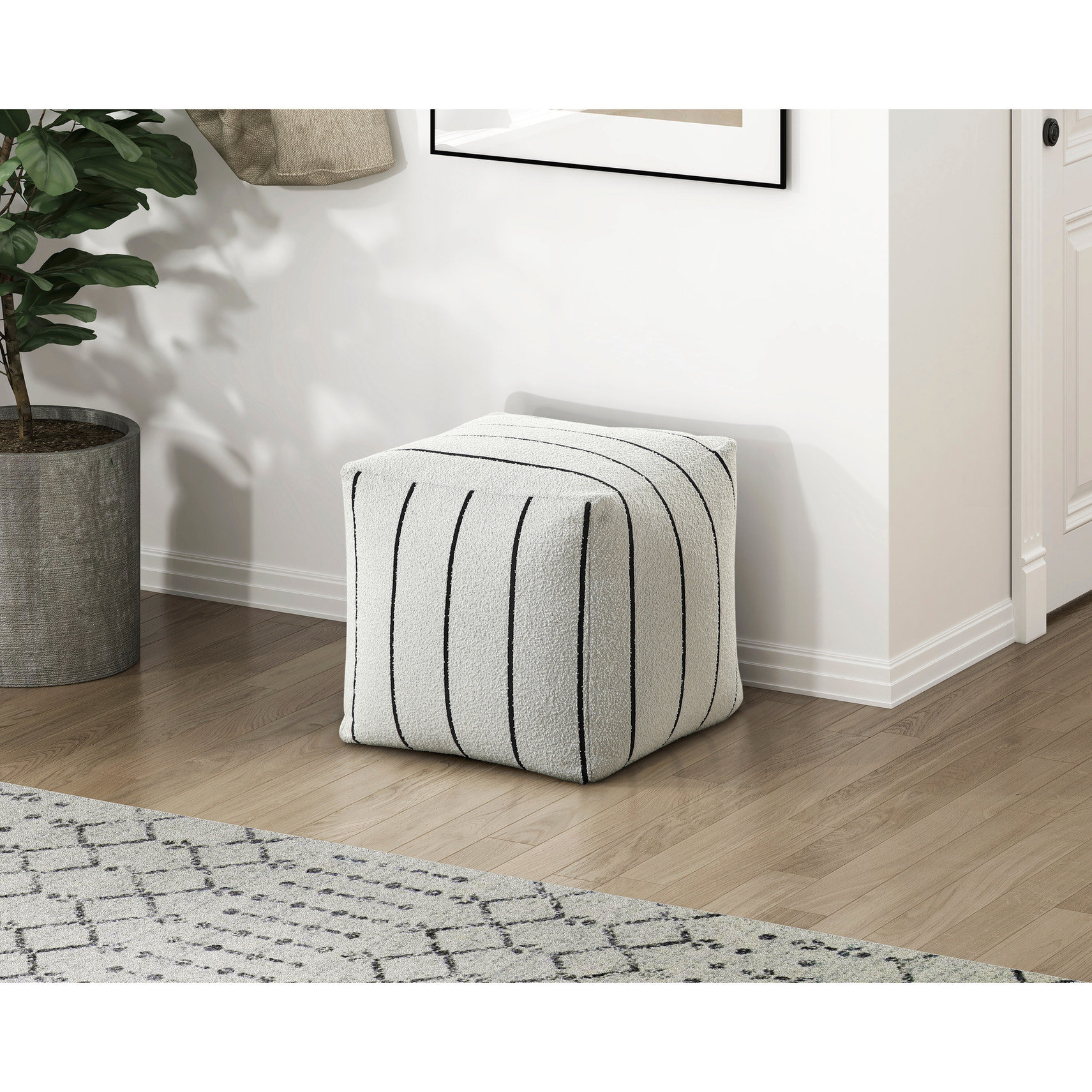 Wrought Studio Modern Square Pouf In Fabric, Non-slip, 300lbs Weight ...