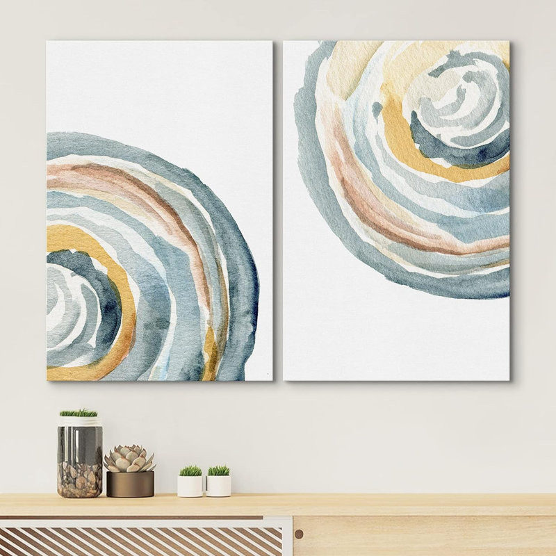 IDEA4WALL Geometric Pastel Watercolor Ring Abstract Shapes Digital Art ...