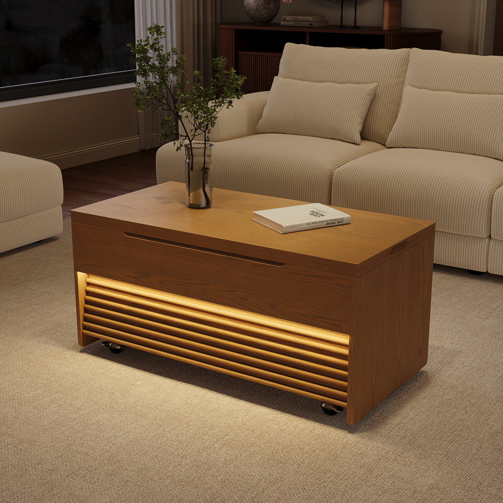 POVISON 39" Lift-Top Coffee Table With Storage, Multifunctional Table ...