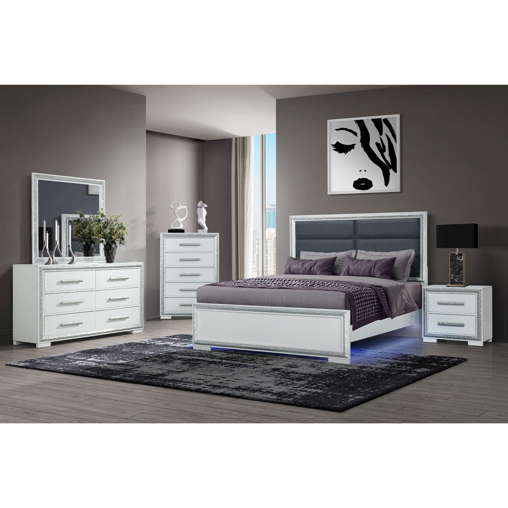 Mercer41 ANNIE SILVER BEDROOM SET | Wayfair