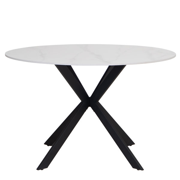 George Oliver Sasu Round Stone Top Metal Base Dining Table | Wayfair.co.uk