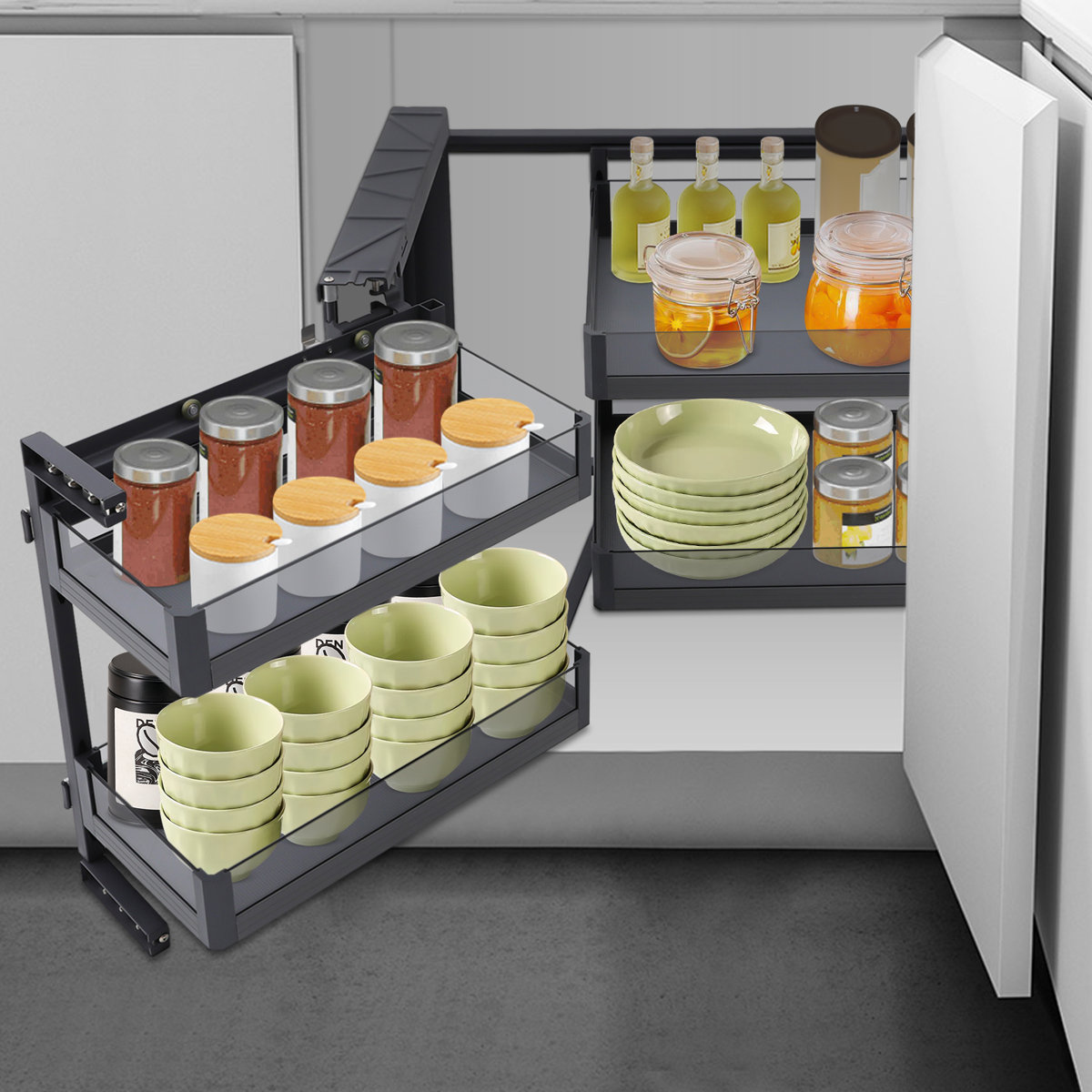 Rebrilliant Kuehne Blind Corner Cabinet Organizer（left open） & Reviews ...