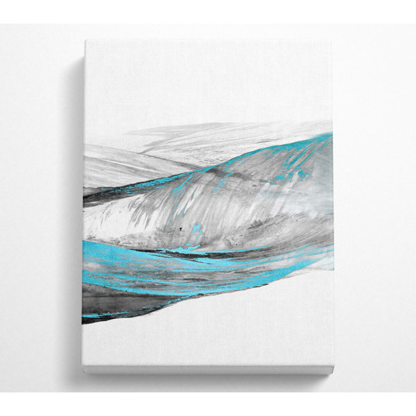 House of Hampton Blue And Grey Swirl Pattern Canvas Print | Wayfair.co.uk