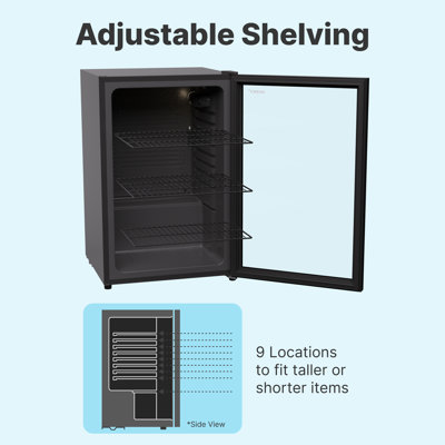 Husky 131L Beverage Refrigerator 4.6 Cu. ft. Freestanding Mini Fridge ...