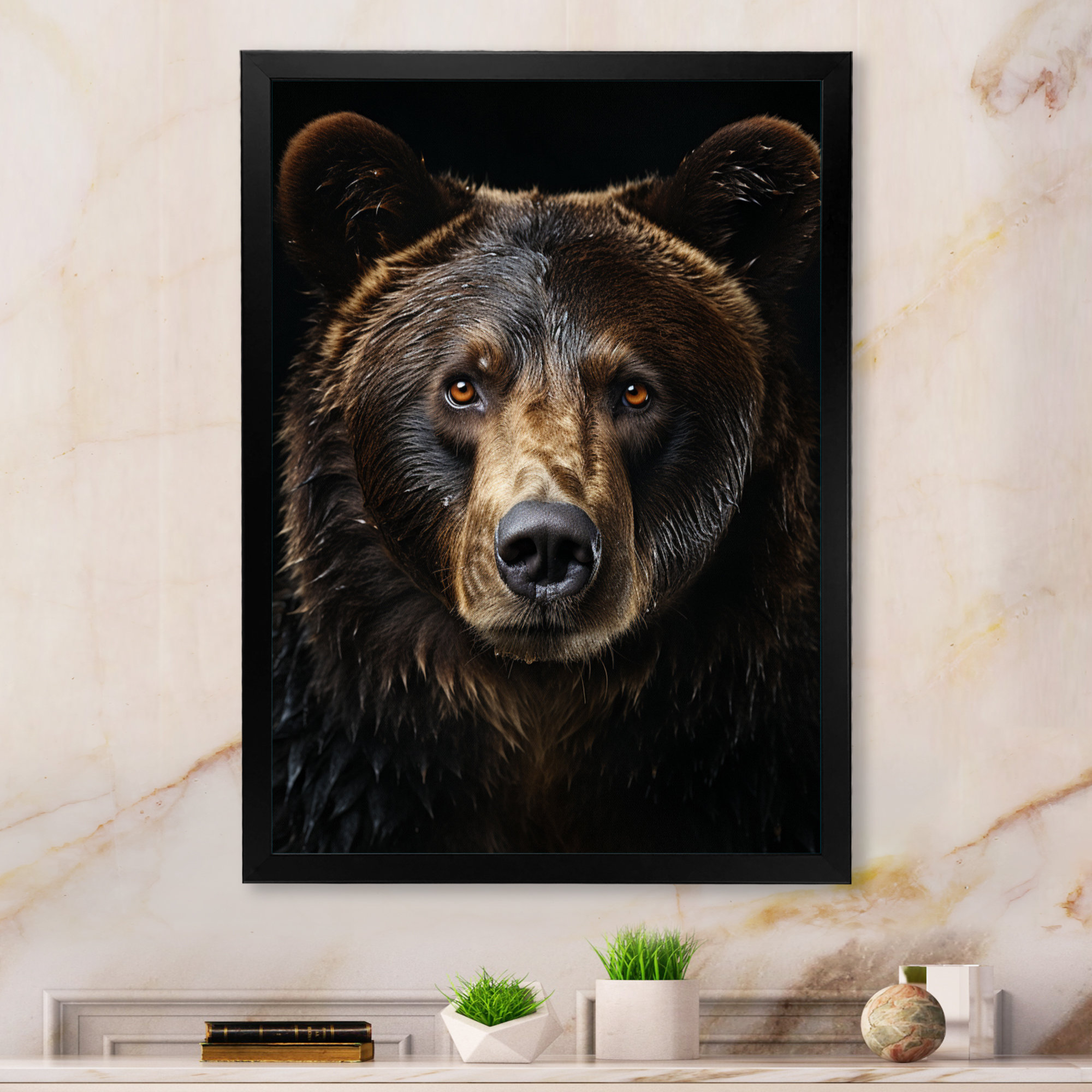 Loon Peak® Layota Bear Majestic Selfy I - Bear Framed Wall Art ...