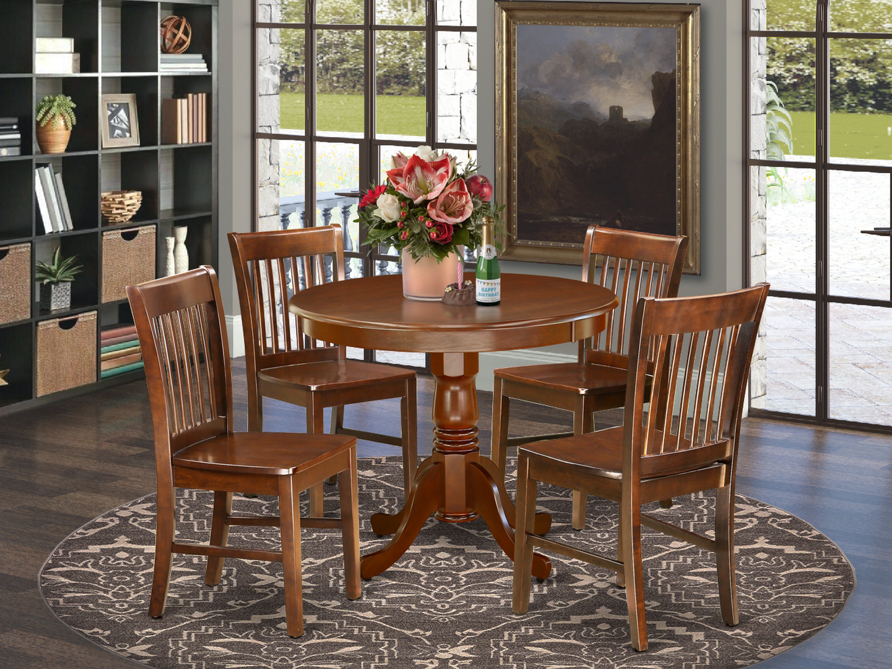 Alcott Hill® Delois 4 - Person Solid Wood Dining Set & Reviews | Wayfair