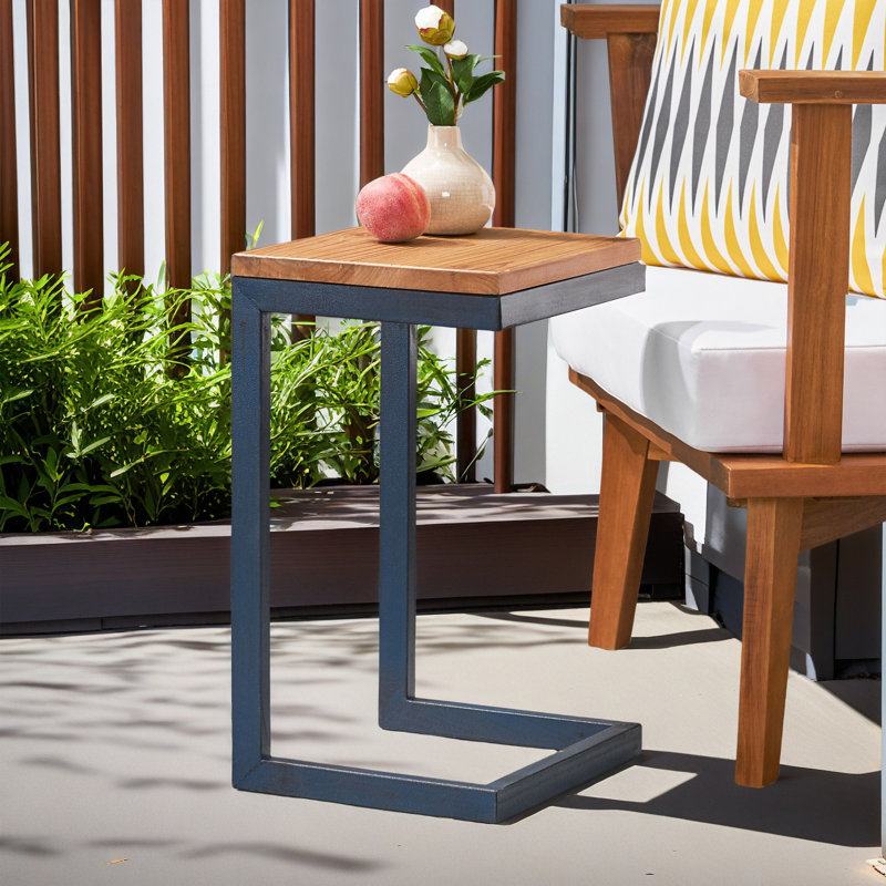 Ebern Designs Firwood Vintage Charm Small Accent Table With Iron Legs ...