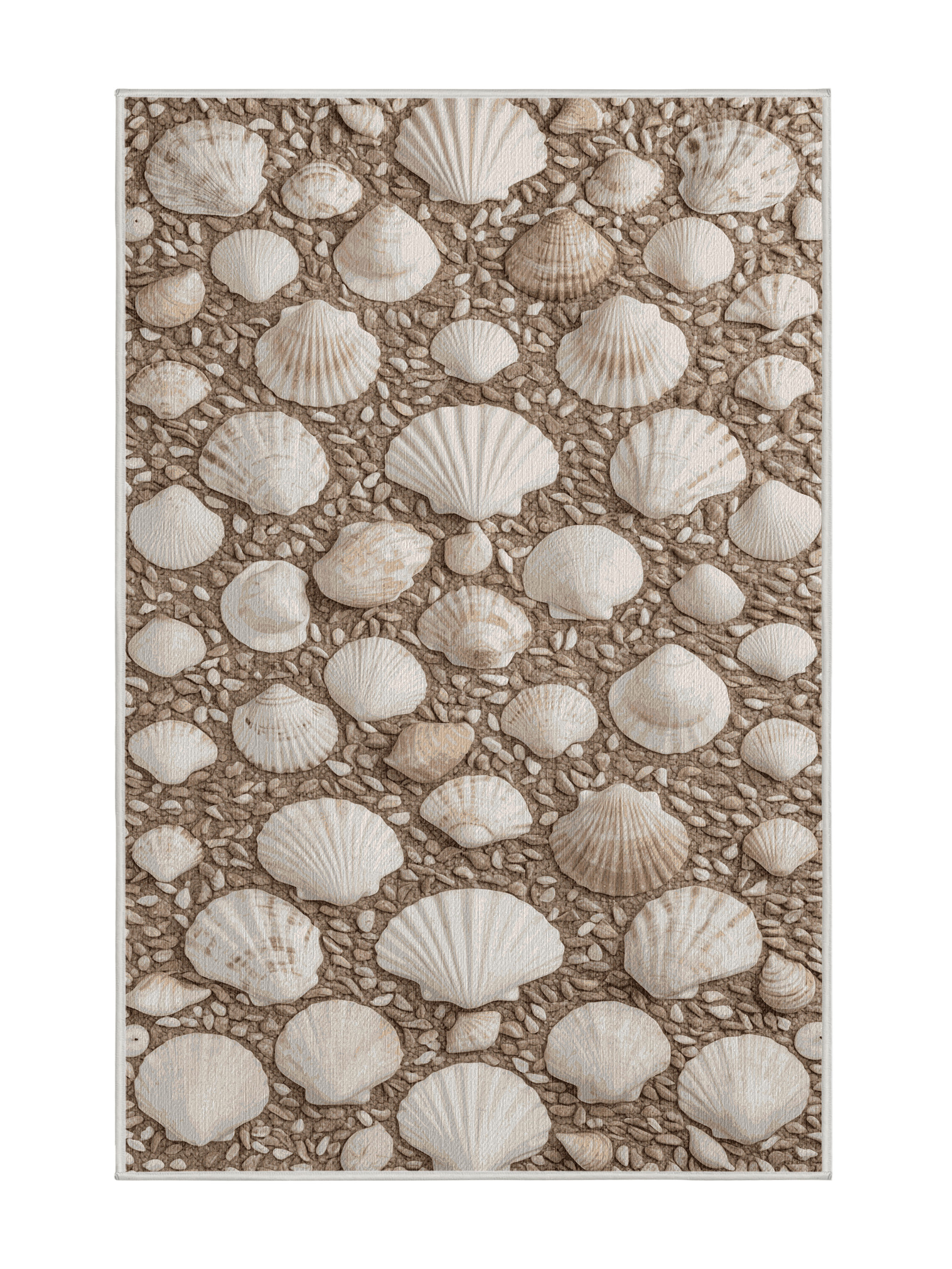 Foundry Select Washable Mixed Shell Mosaic Coastal Area Rug | Wayfair