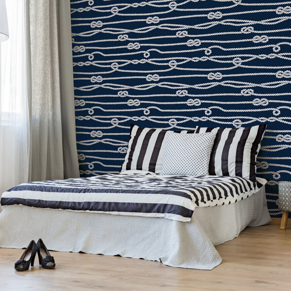 Longshore Tides Hatton Line Nautical Removable Peel and Stick Wallpaper ...