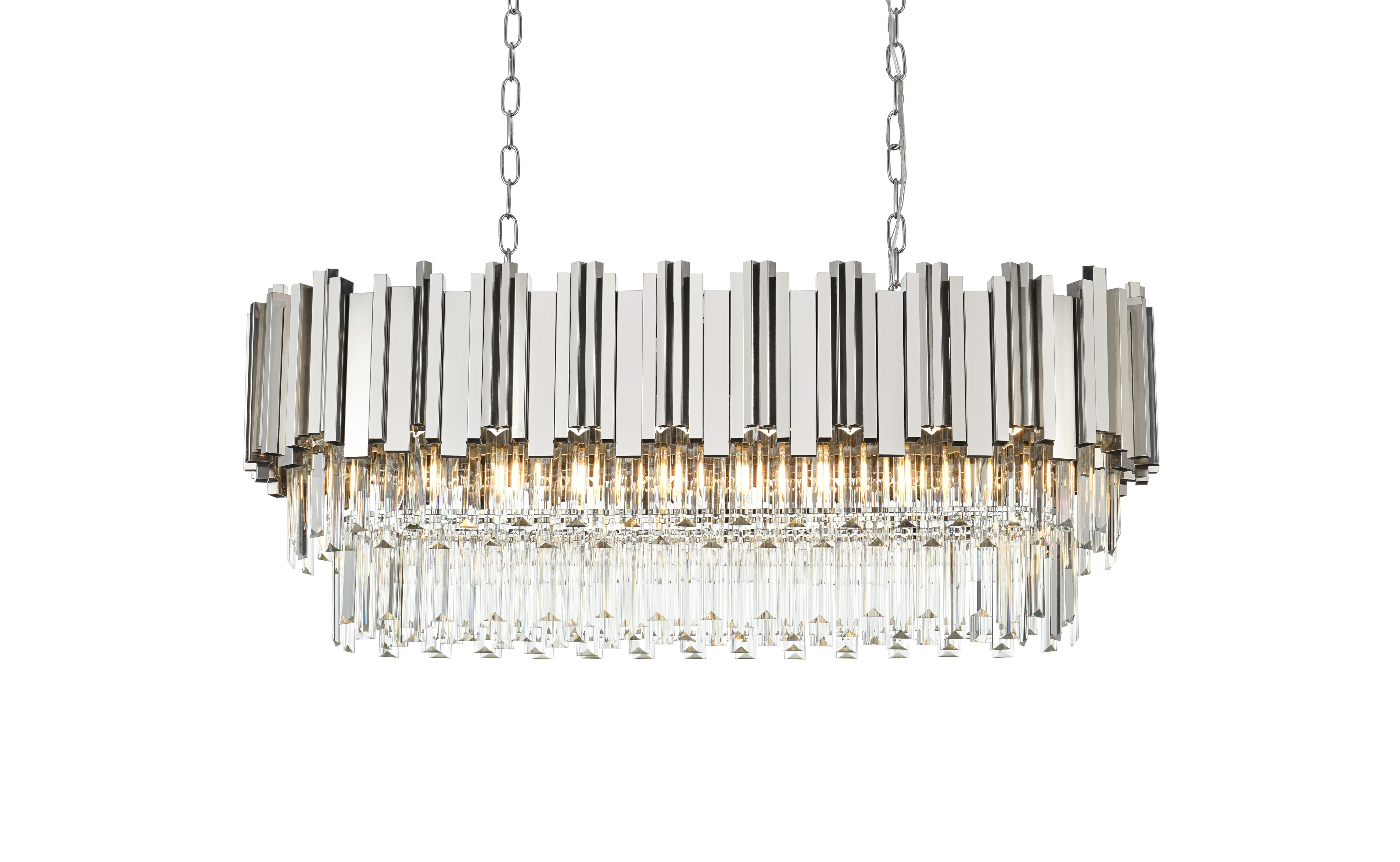 Everly Quinn Lenora 36 inch Chandelier in Chrome | Wayfair