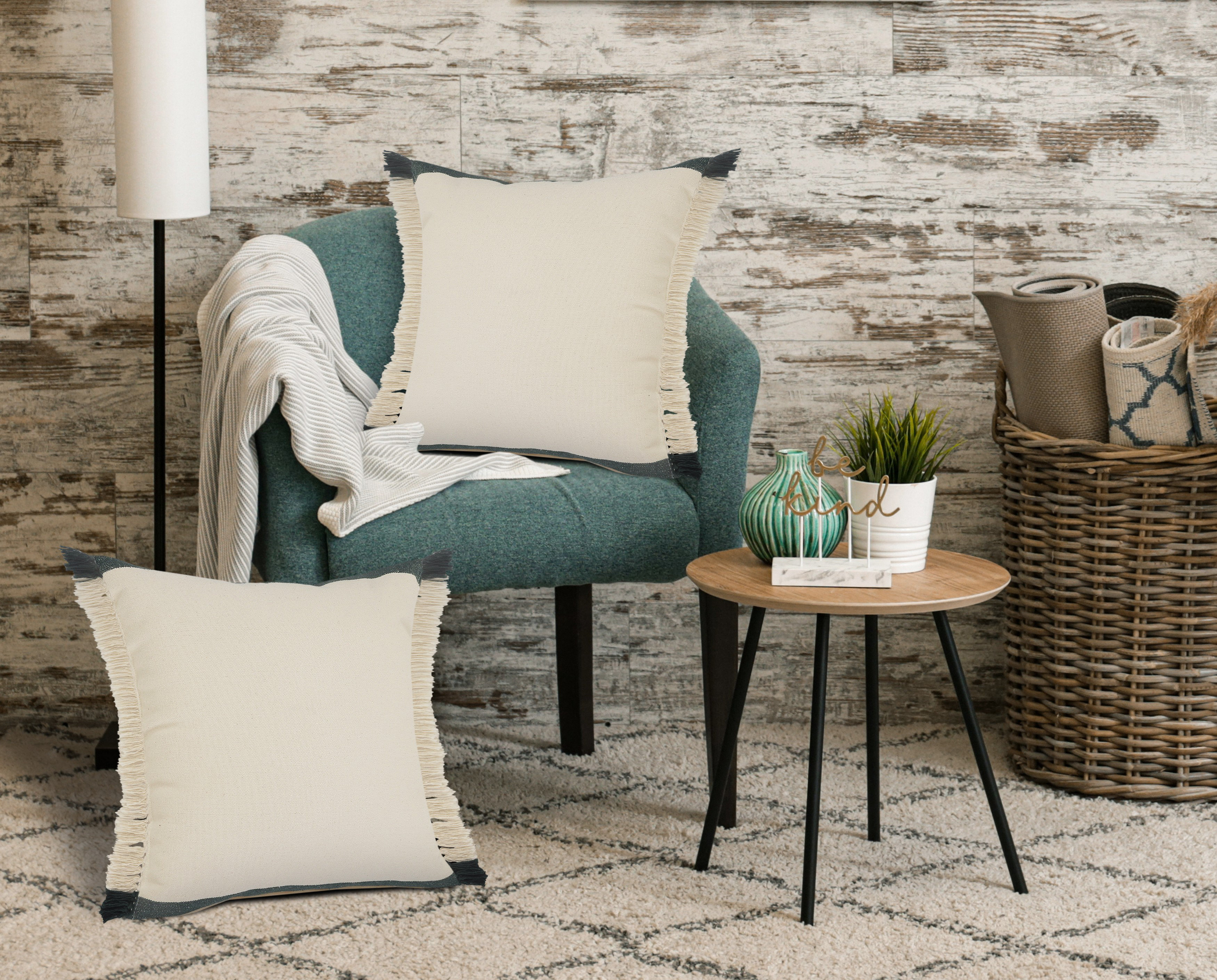 LR Resources Square Cotton Pillow Cover & Insert | Wayfair