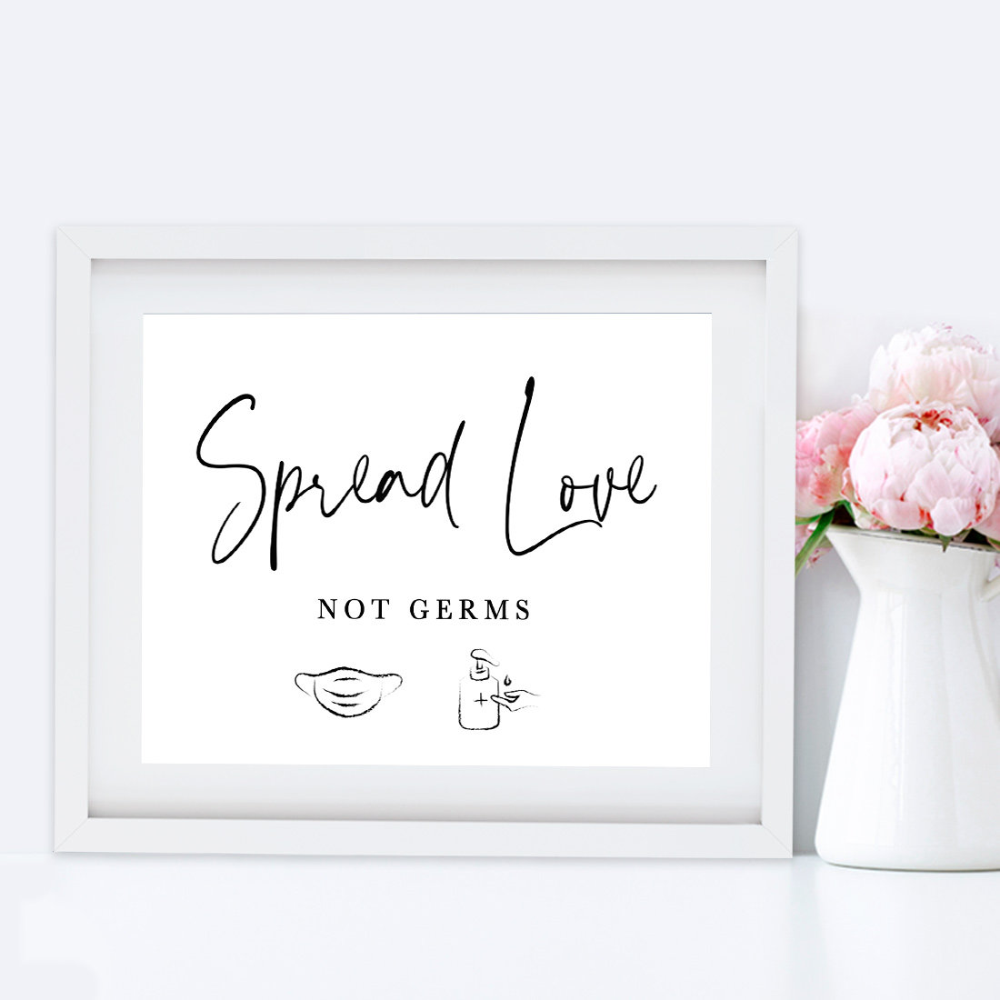 Koyal Wholesale Spread Love Not Germs, Formal Black And White Print ...