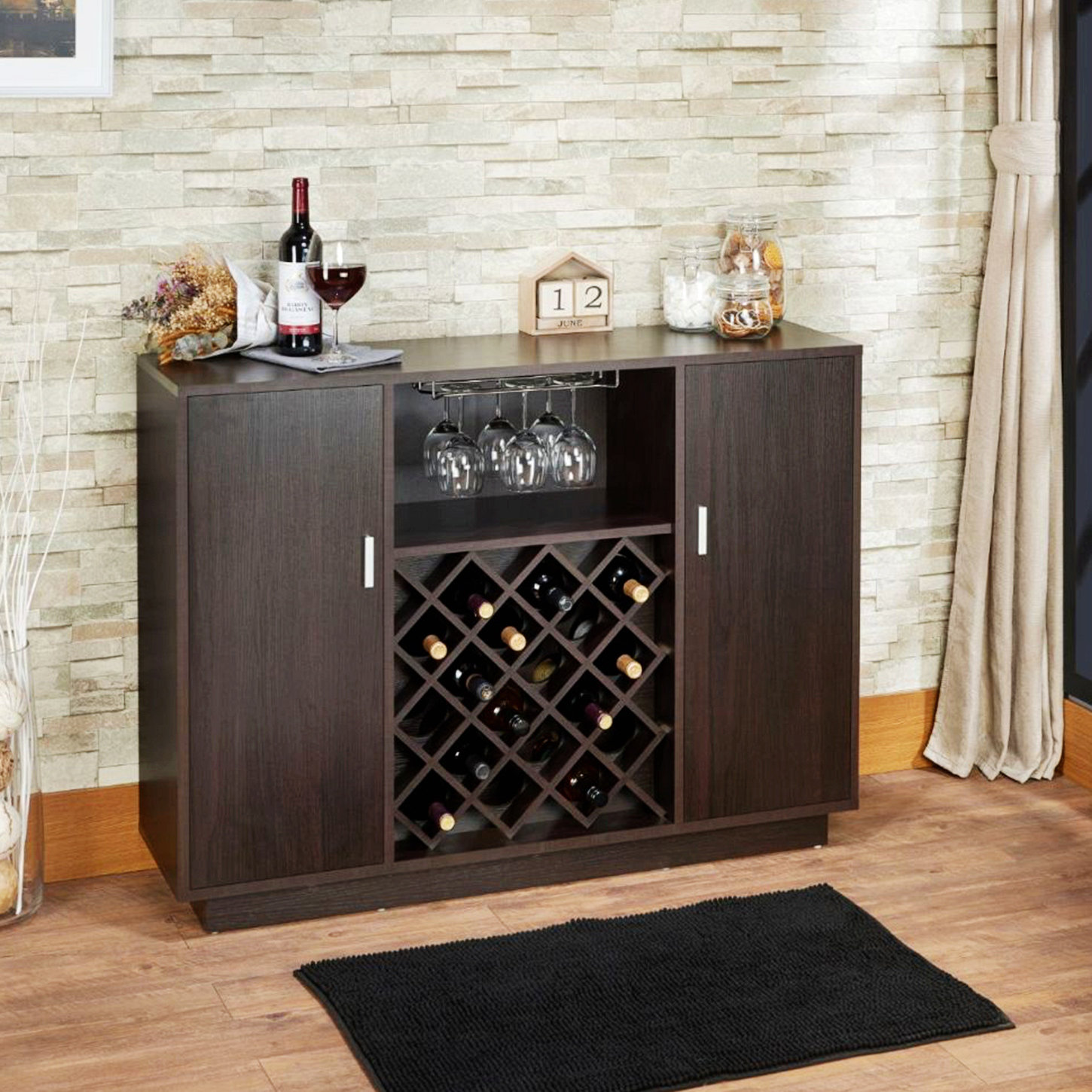 Ebern Designs 2 Door Server, Modern Sideboard, Wine Rack - Wayfair Canada