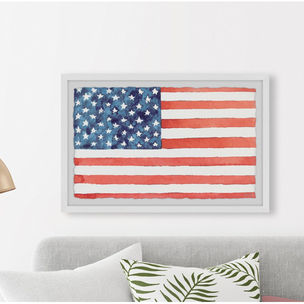Marmont Hill Flag Of America Framed On Paper Painting | Wayfair