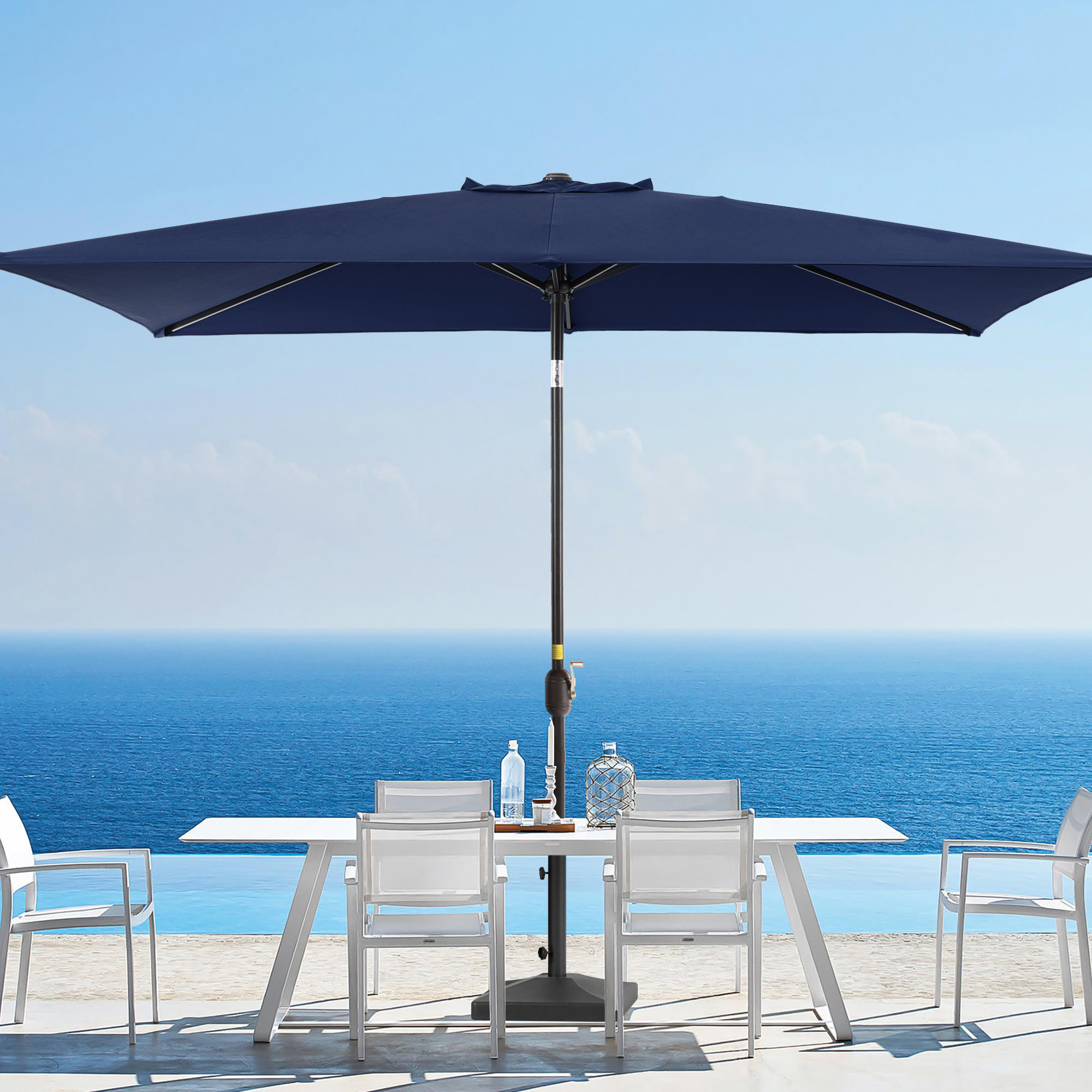 Arlmont & Co. Roxene 9' x 6' Rectangular Market Umbrella | Wayfair
