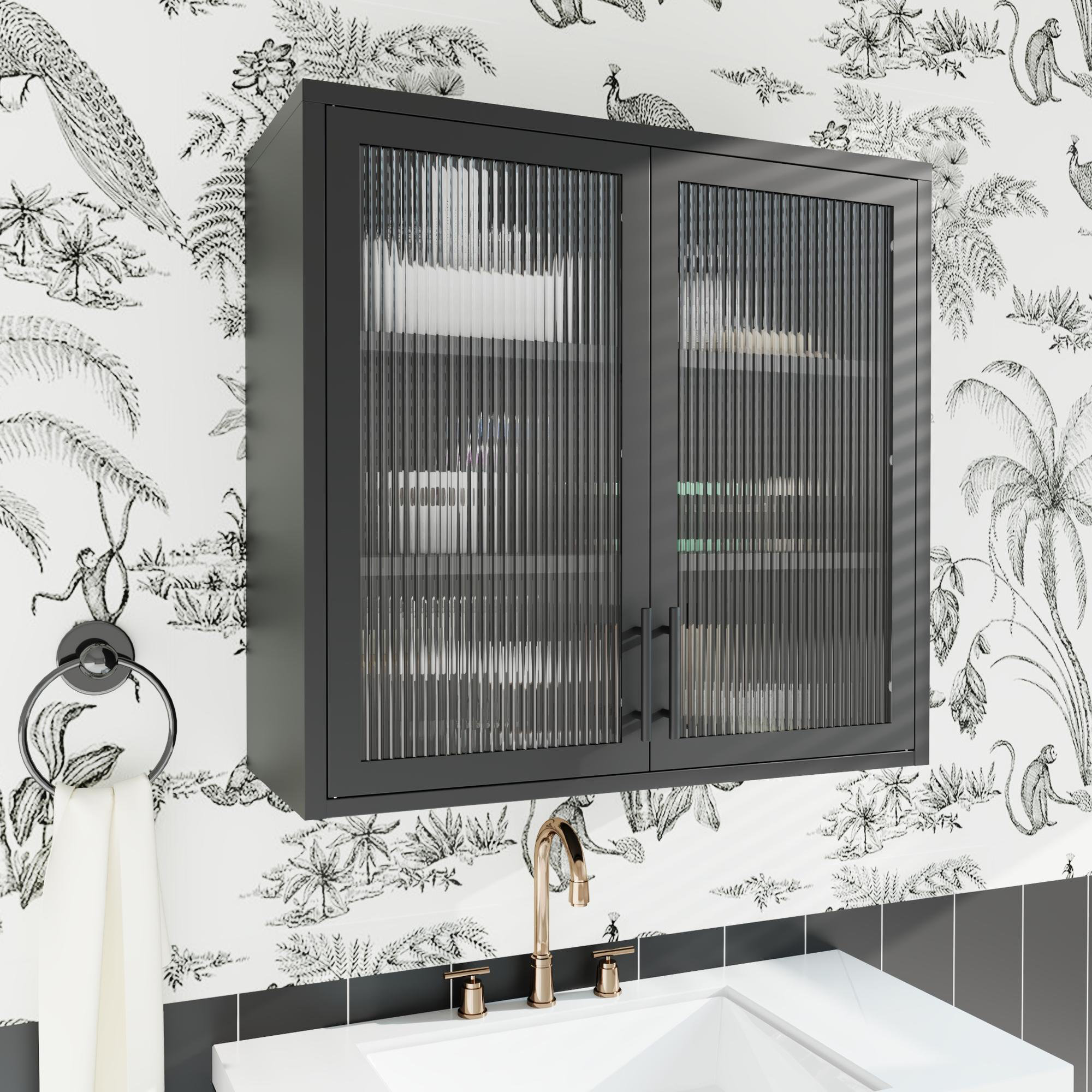 Corrigan Studio Retro Style Wall Mounted Cabinet Table-Top Storage ...