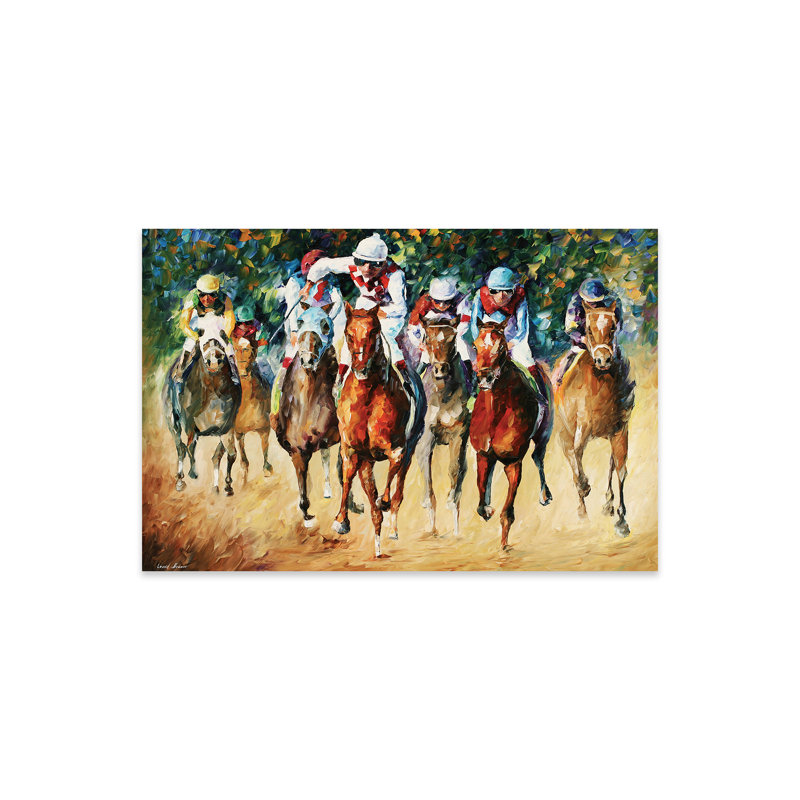 Union Rustic Horse Race On Plastic / Acrylic by Leonid Afremov Painting ...