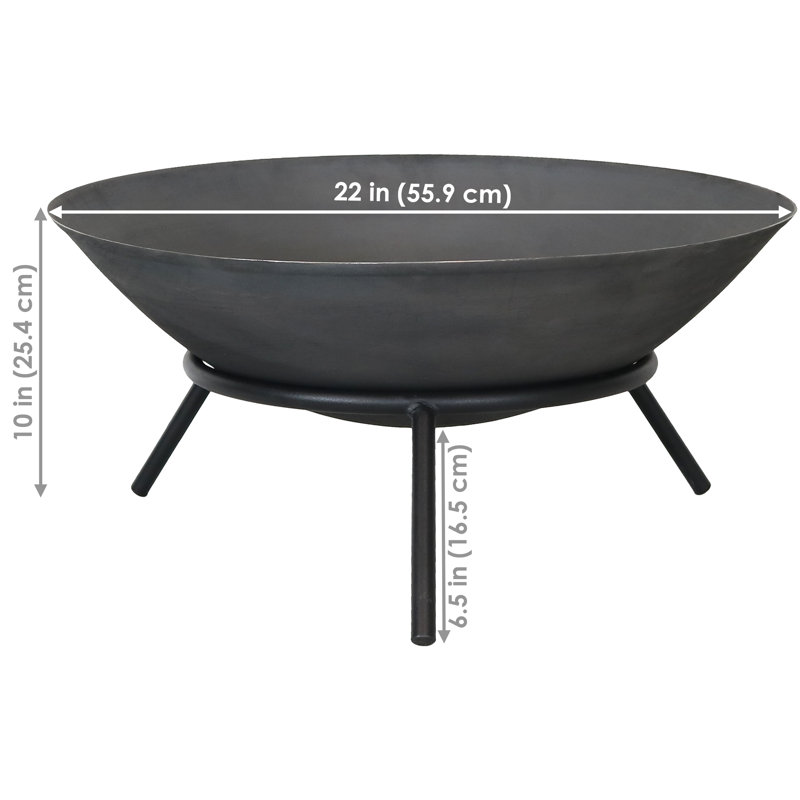 Wrought Studio Eckard Raised Cast Iron Wood Burning Fire Pit & Reviews ...