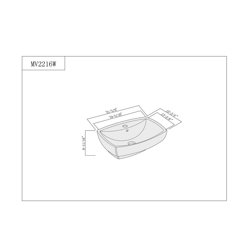 Fine Fixtures Modern Ceramic Rectangular Vessel Bathroom Sink with ...