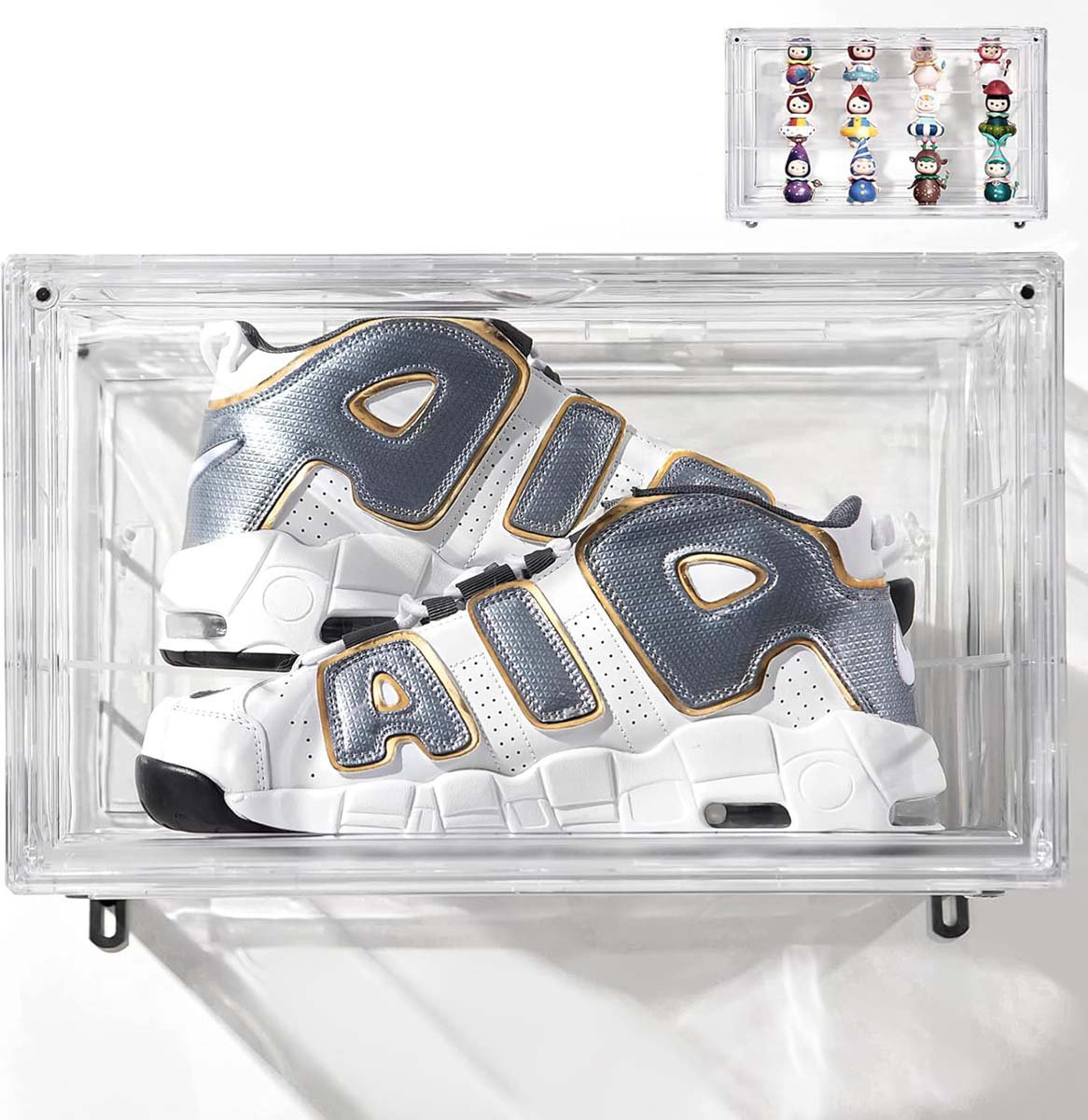 Ivy Bronx Floating Clear Shoe Box Stackable Plastic Sneaker Box ...