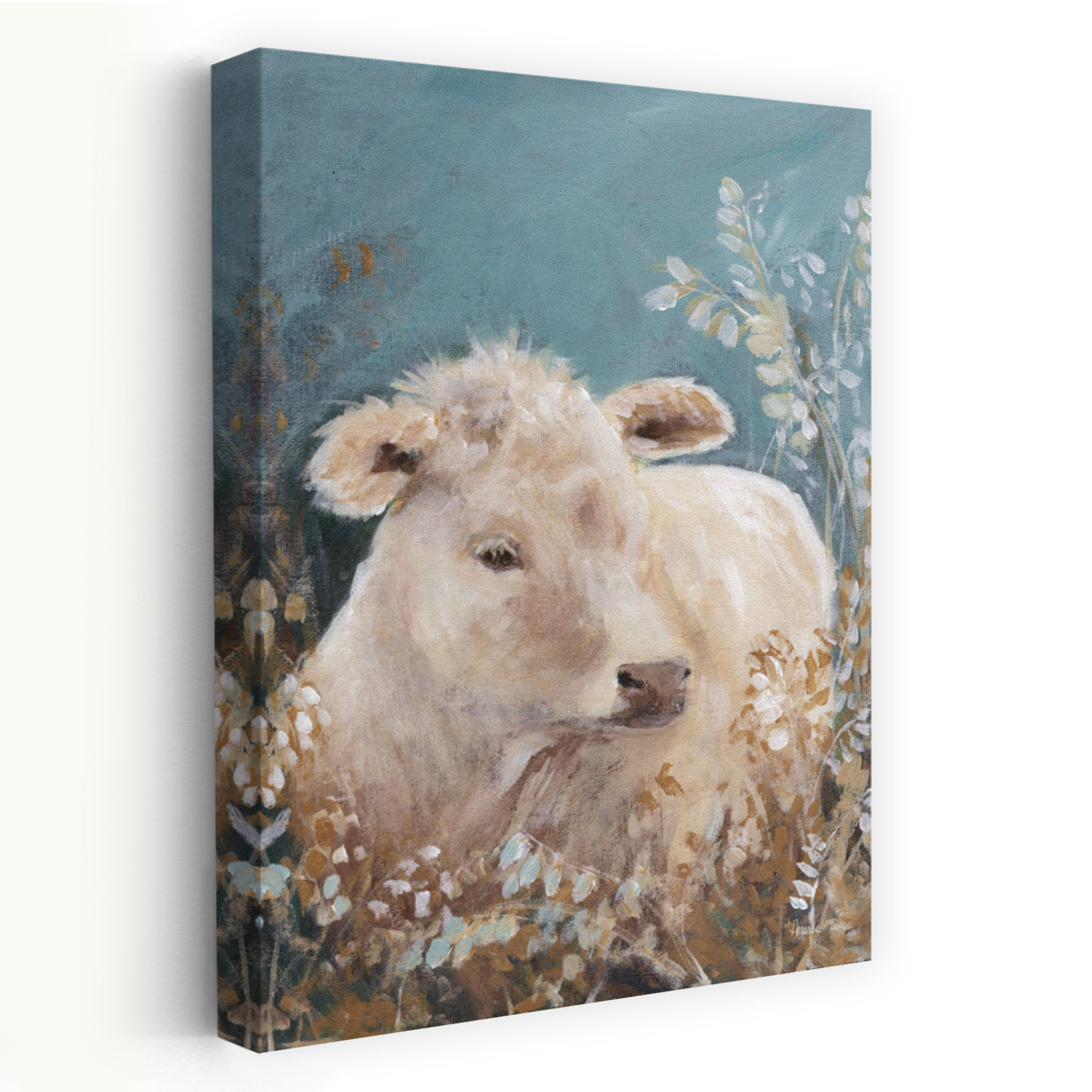 August Grove® Golden Sweetie - Contemporary White Cow Farm Animal ...