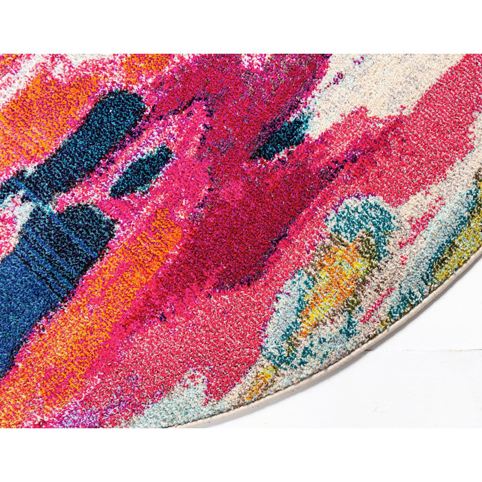 Bungalow Rose Roshan Machine Woven Performance Pink Rug & Reviews | Wayfair