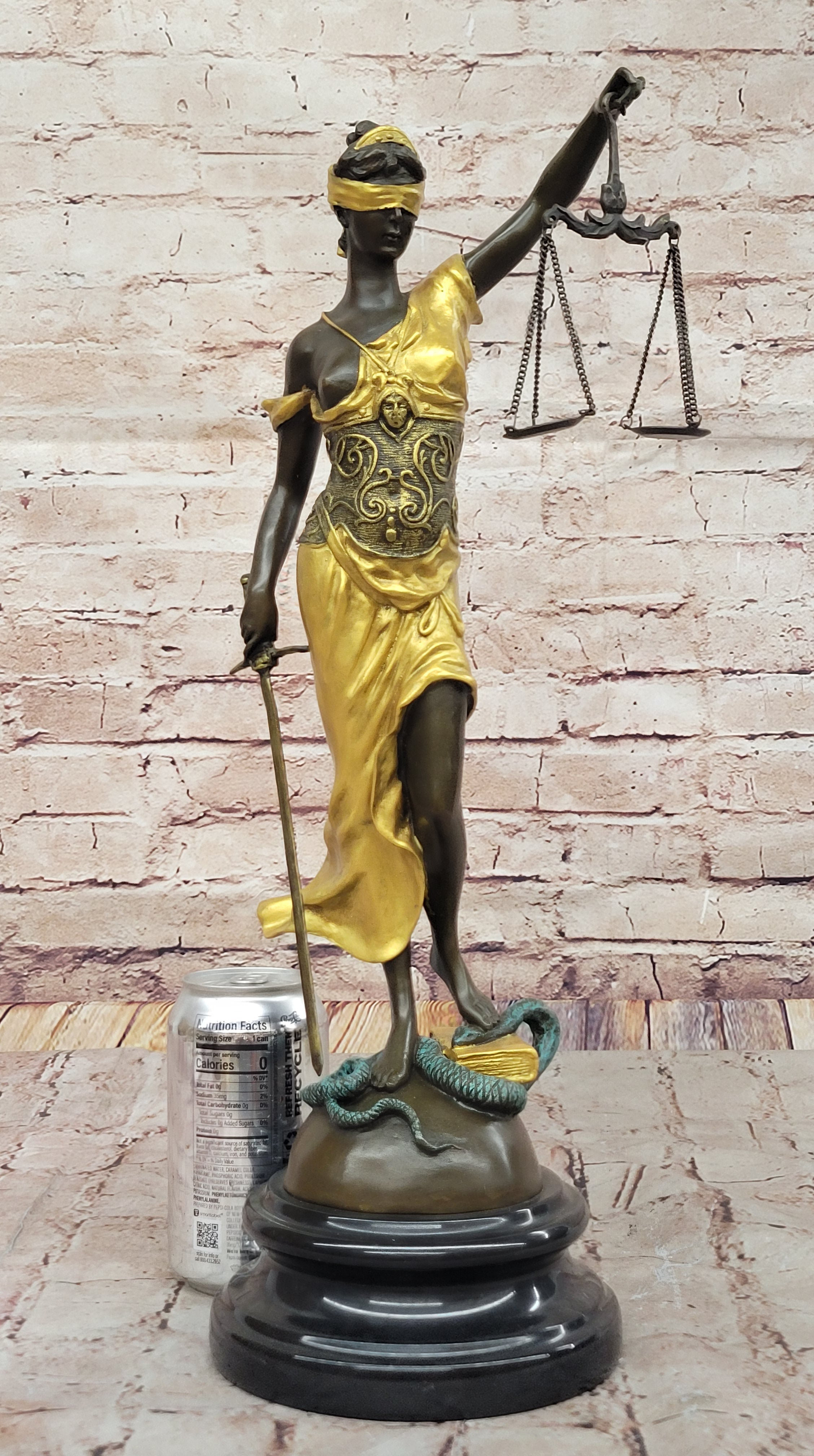 Red Barrel Studio® Blind Lady of Justice Themis Bronze Statue Sculpture ...