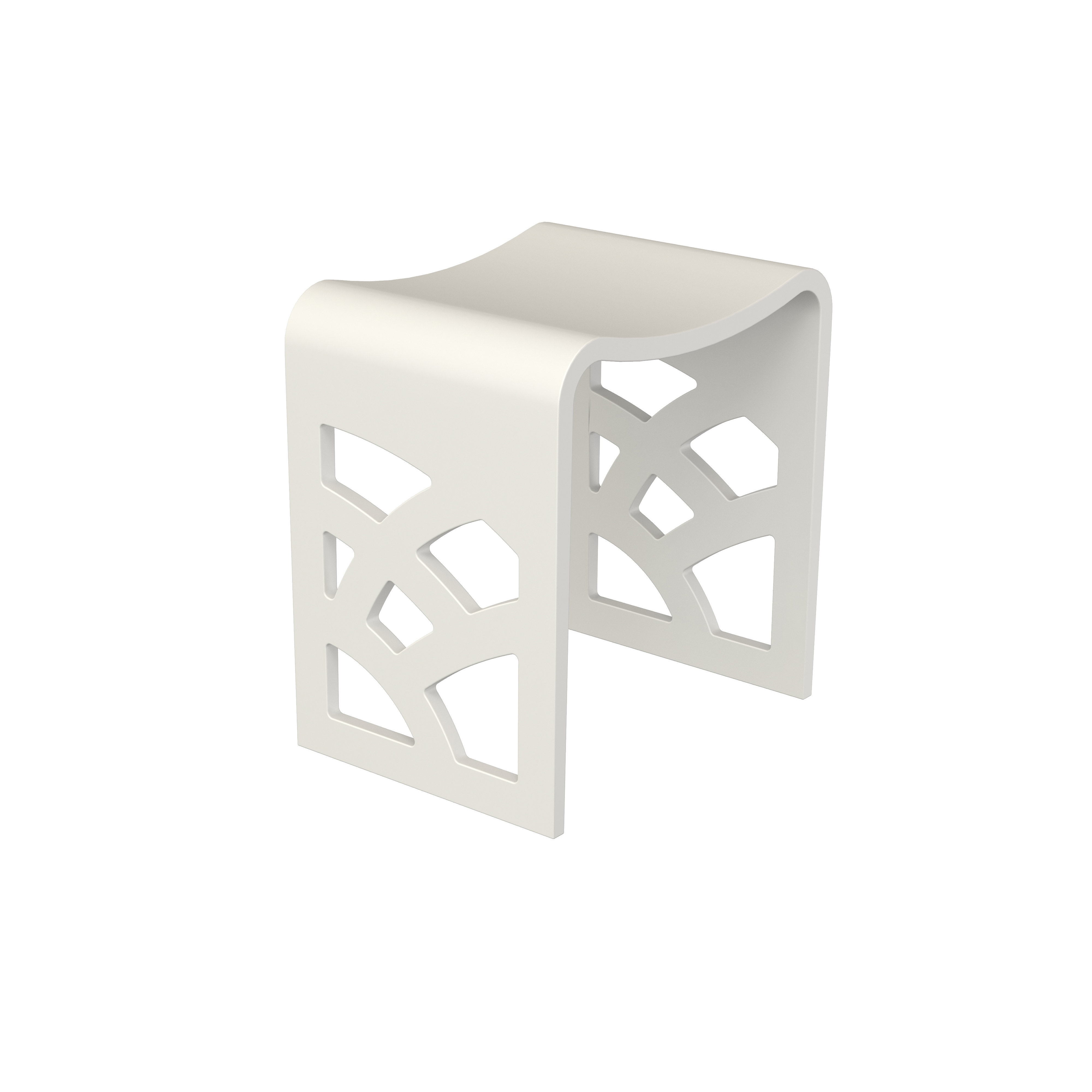 SJ STAR&JANE 15.7'' Solid Surface Shower Bench Stool With Decorative ...